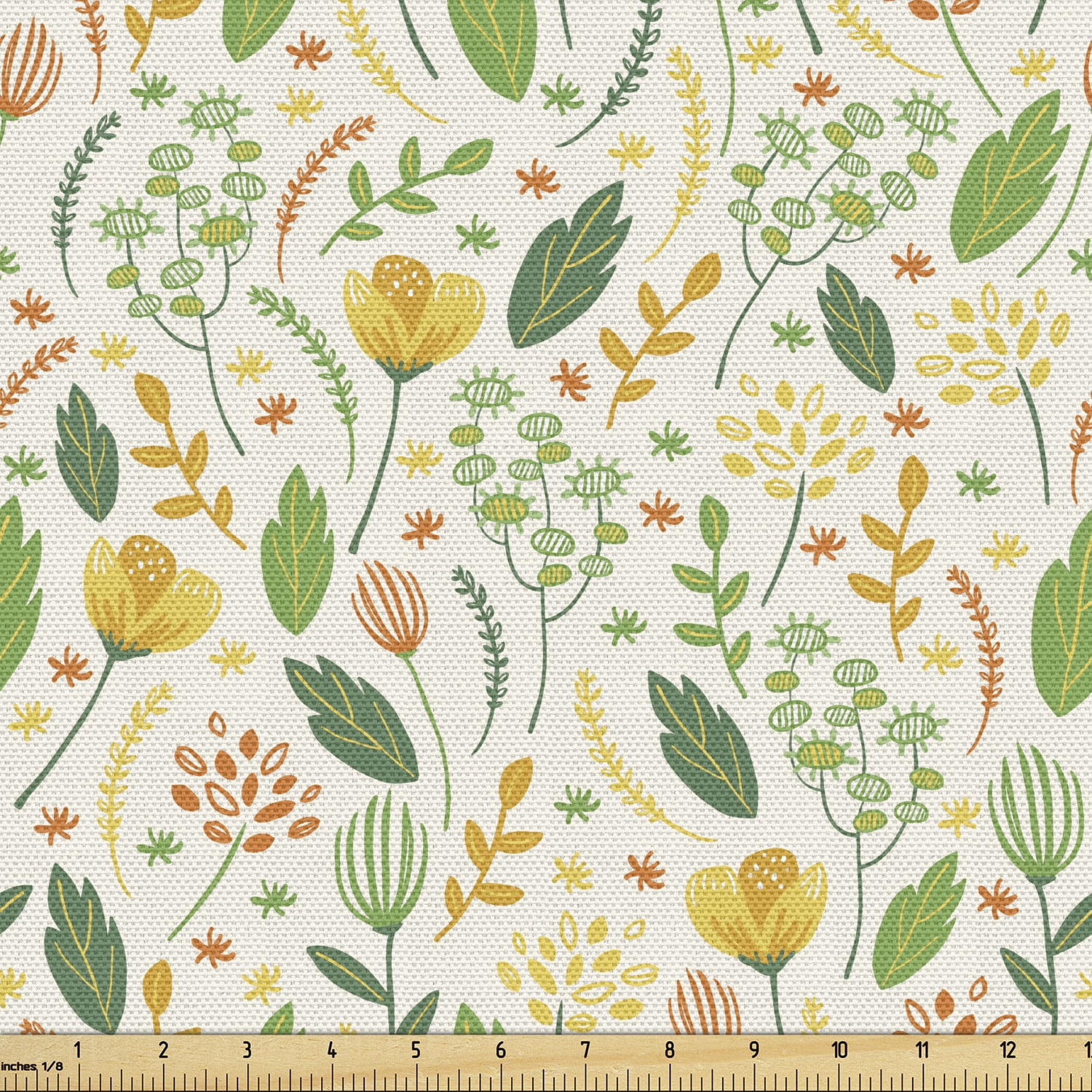 Botanical Fabric by the Yard, Meadow Blooms Flourishing Summer Bouquets ...