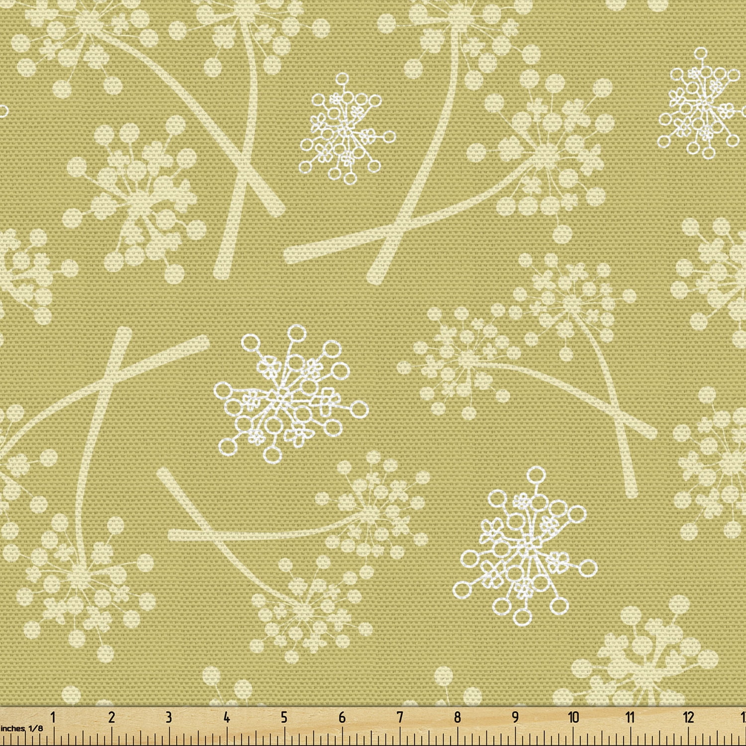 Ambesonne Botanical Fabric by the Yard Upholstery, Retro Flowers and ...