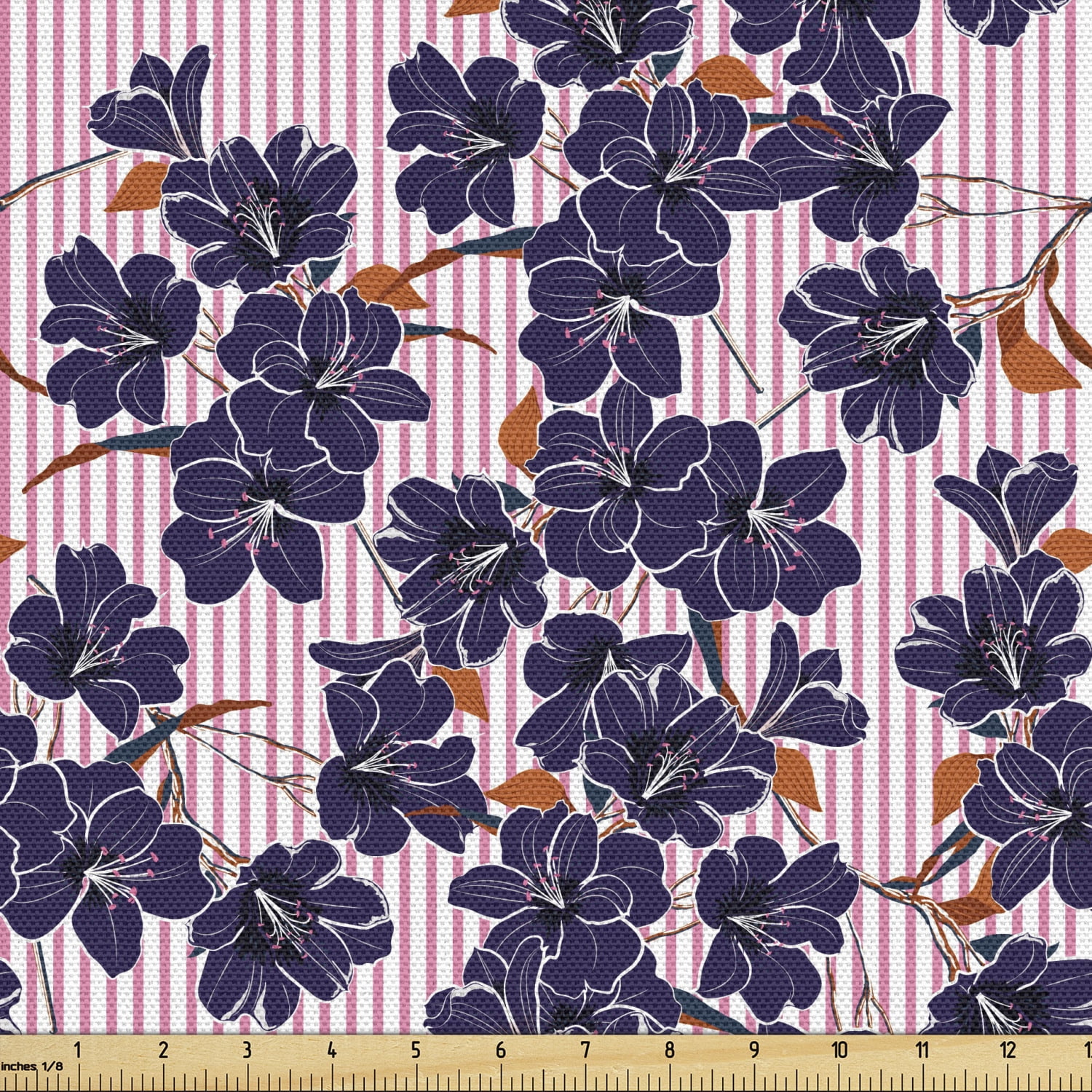 Ambesonne Botanical Fabric by the Yard Upholstery, Blooming Romantic ...