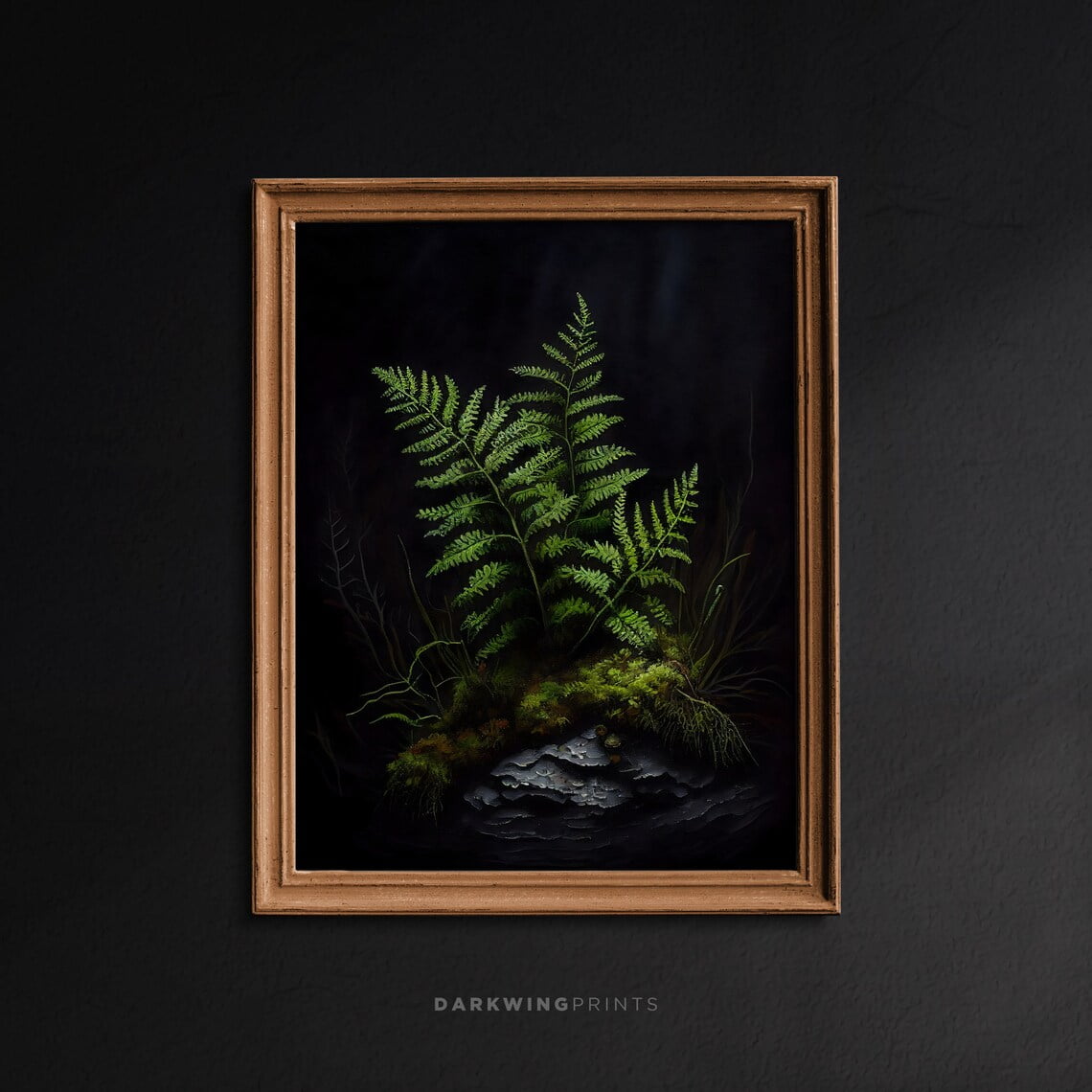 Botanical Fern Decor, Dark Cottagecore Print, Green Aesthetic Wall Art ...