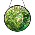 Botanical Fern Leaf Stained Glass Style Suncatcher – Round Window Decor ...