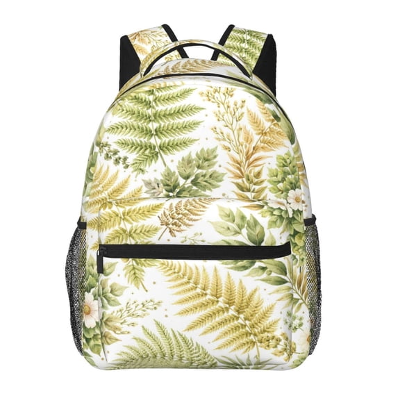 Botanical Fern Pattern Backpack Lightweight Travel Bag for Men and ...