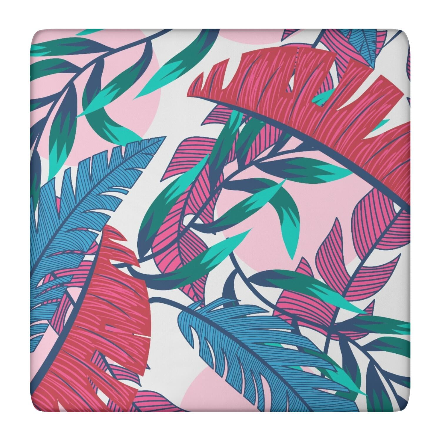 Botanical Fitted Tablecloth - Tropical Floral Square Cover Windproof ...