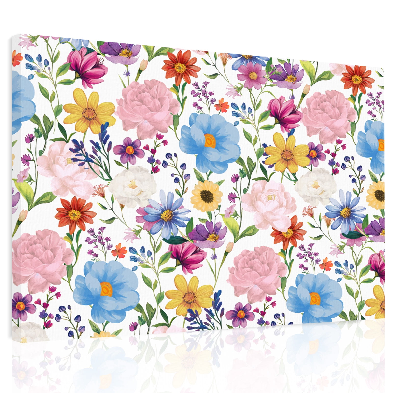 Botanical Floral Canvas Print Wall Art, Nature Flower Wild Flower Boho ...
