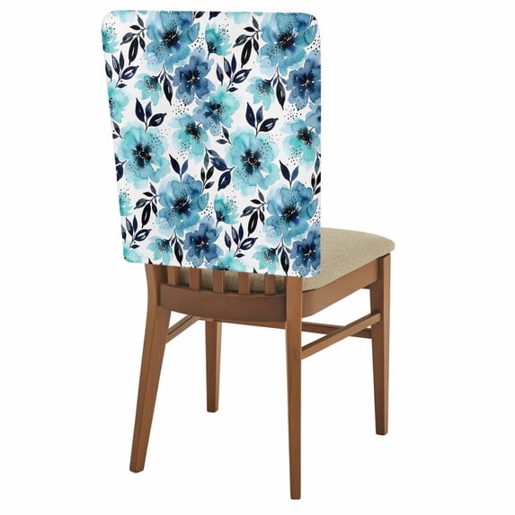 Botanical Floral Leaves Chair Back Covers Set of 4, Watercolor Painting ...