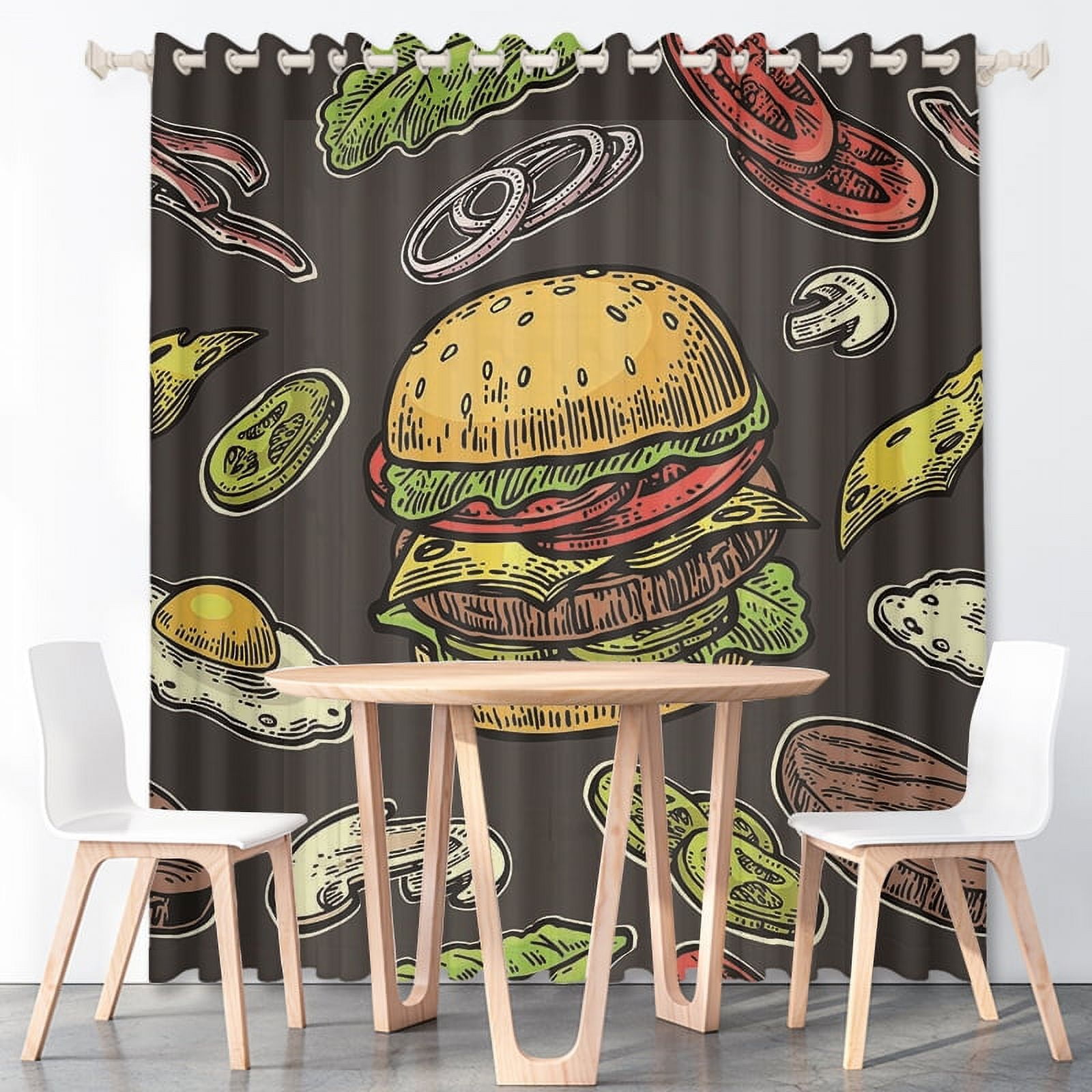 Botanical Floral Rose Door Curtains Polyester Privacy Closet Curtain ...