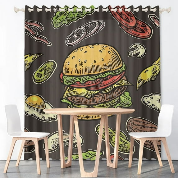 Botanical Floral Rose Door Curtains Polyester Privacy Closet Curtain ...