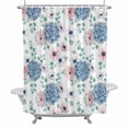 Botanical Floral Shower Curtain, Natural Eucalyptus Leaves Blue Pink ...