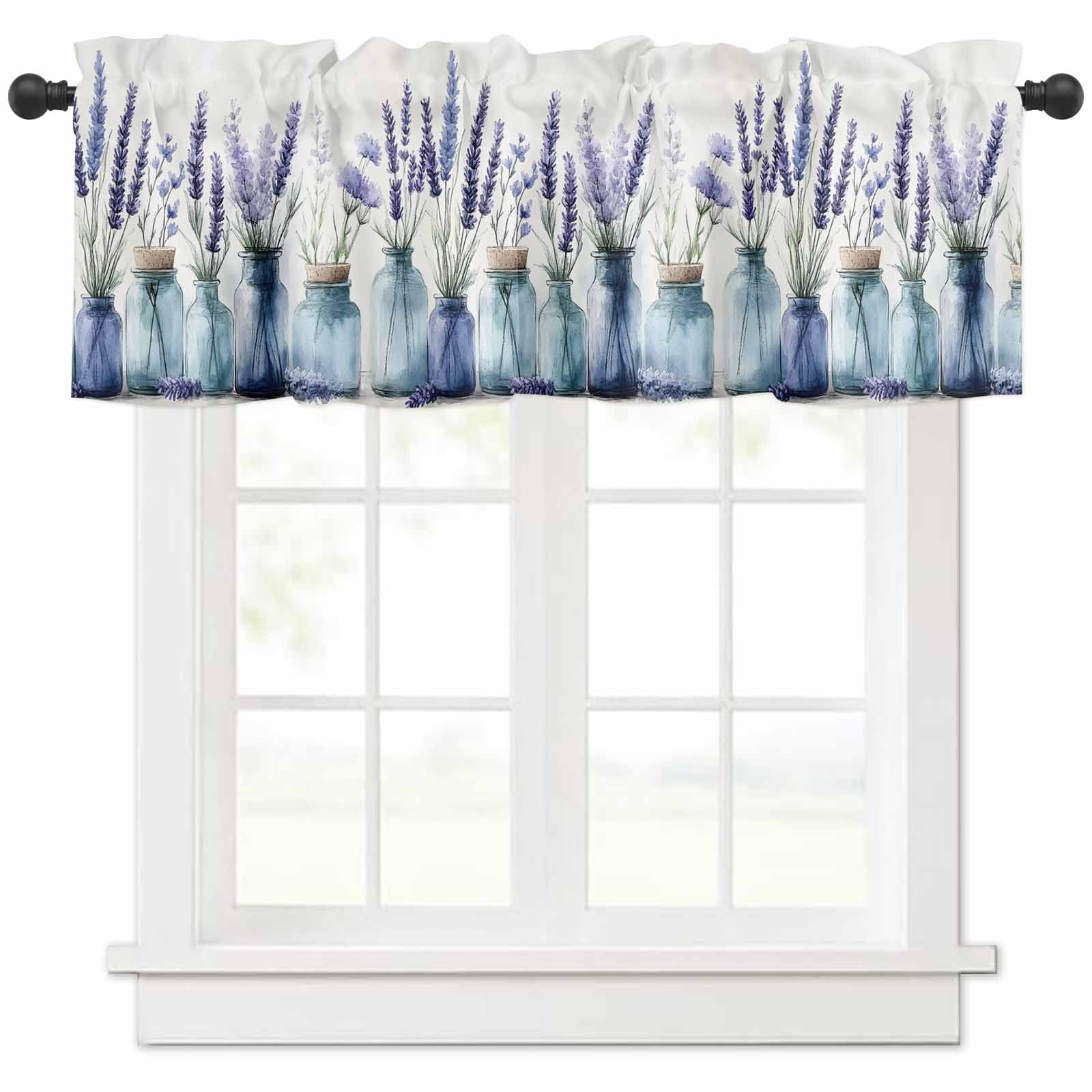 Botanical Floral Valances for Windows Farmhouse Kitchen Curtains ...