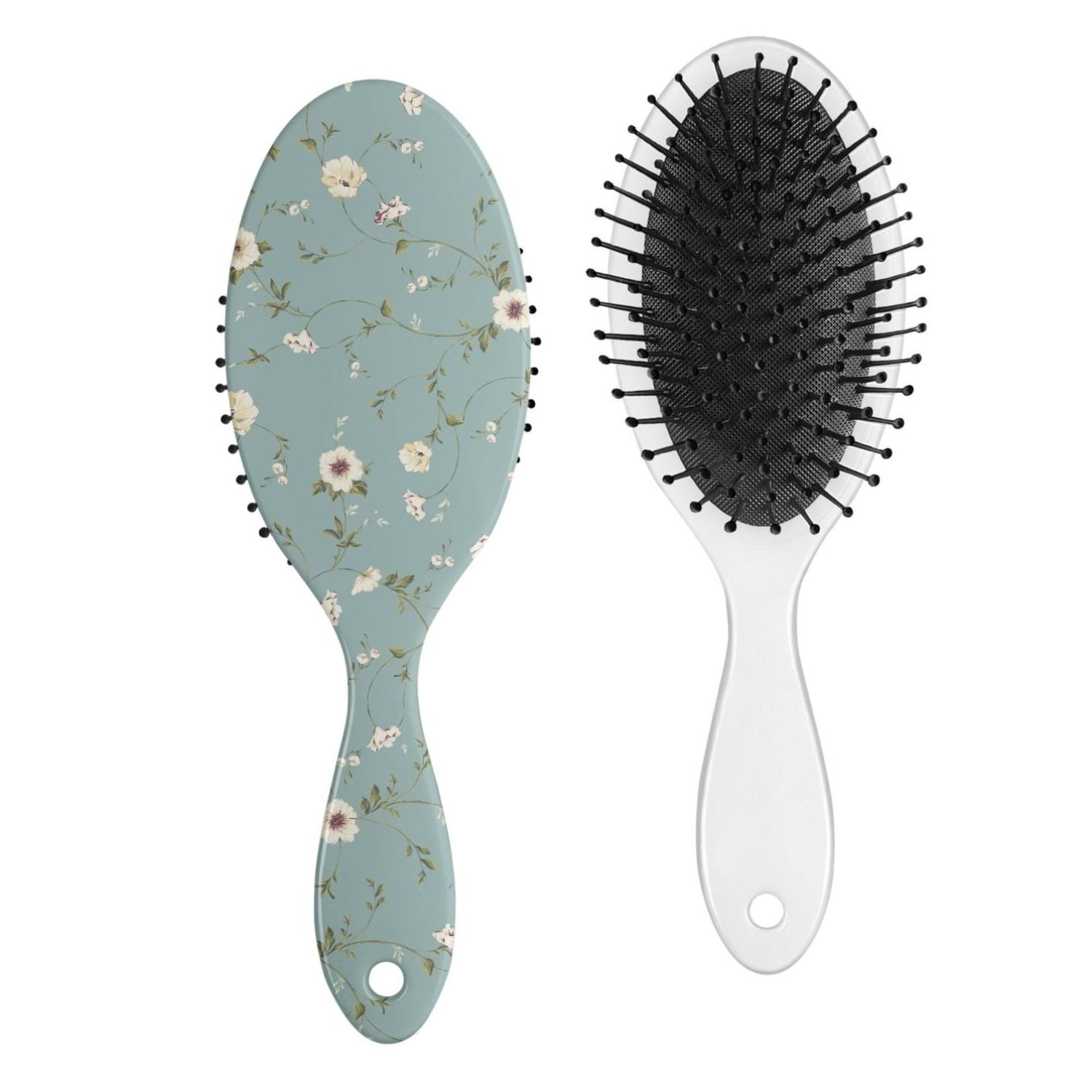 Botanical Flower Hair Brush, Vintage Style Detangler with Country ...