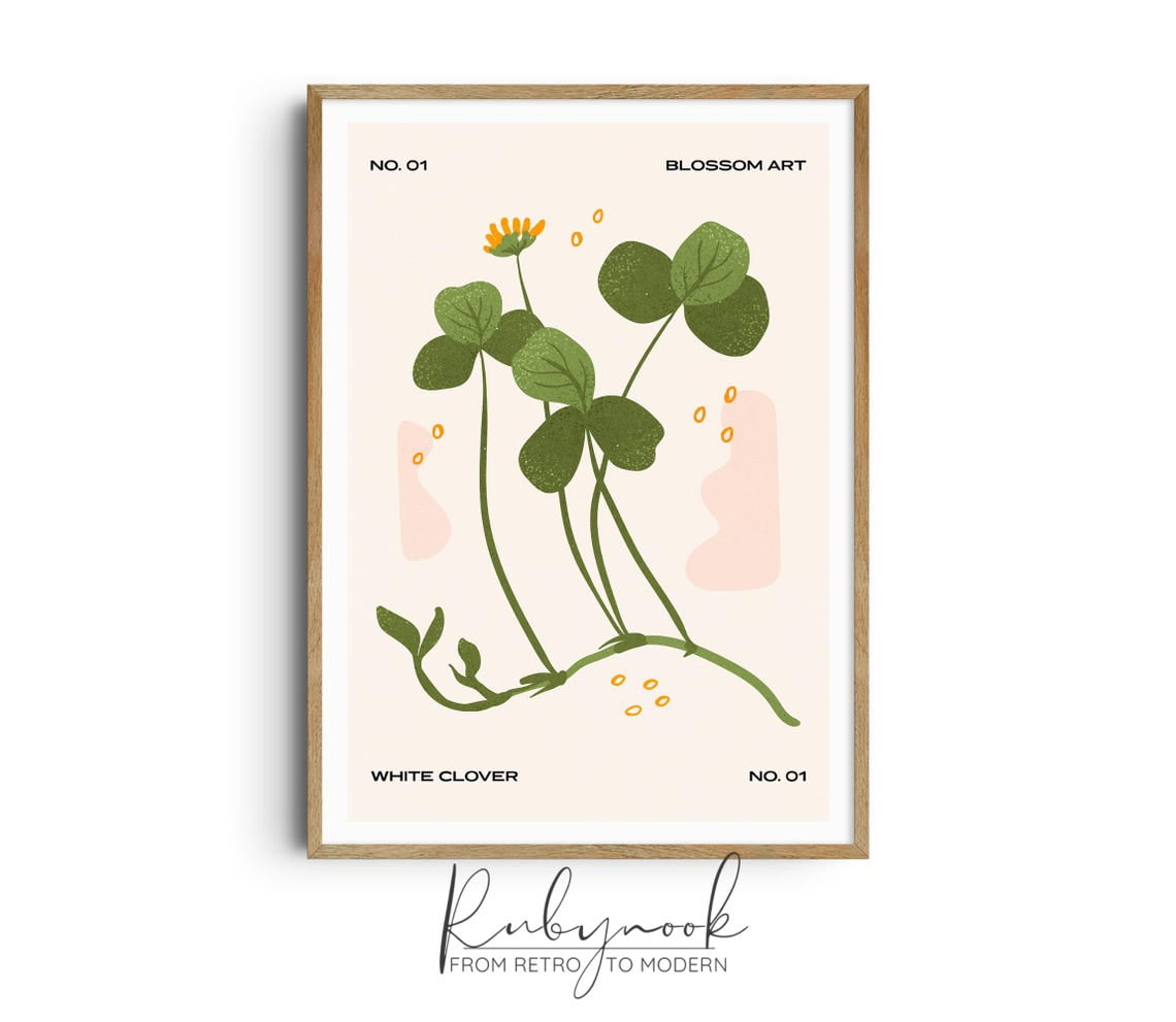 Botanical Flower Market Color Block Prints| Mid Century Floral Office ...
