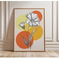 Botanical Flower Minimal Floral Line Art Colourful Circle Decor ...