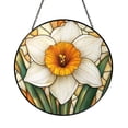 Botanical Flower Stained Glass Suncatcher – Daffodil Window Accent ...