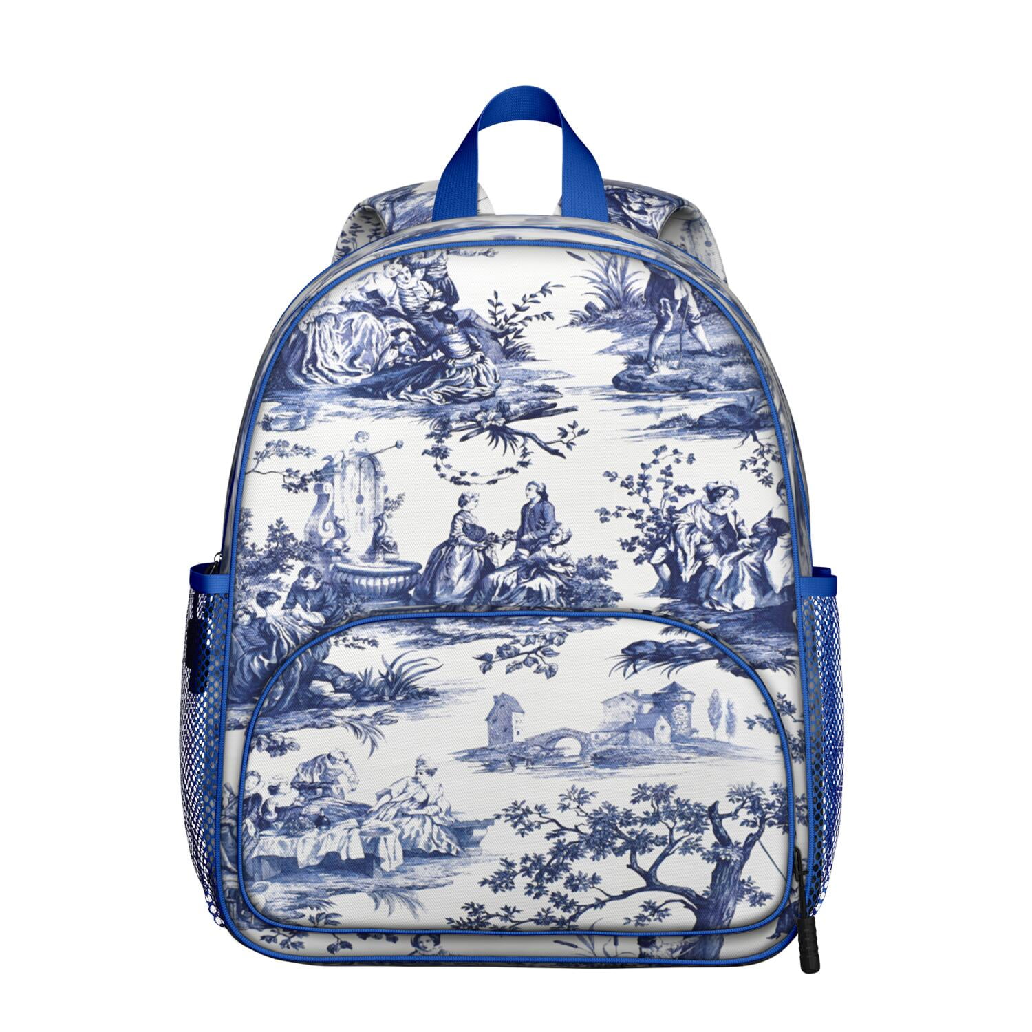 Botanical Flower Students Backpack - Modern Farmhouse Style with Autumn Leaves and Bloom Print ...