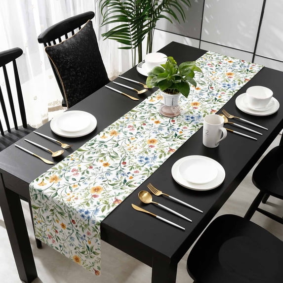 Botanical Flower Table Runner 108 Inches Long - Plant Tree Branch ...