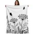 Botanical Flowers Blanket Soft Cozy Warm Twin Blanket for Bed, Plush ...