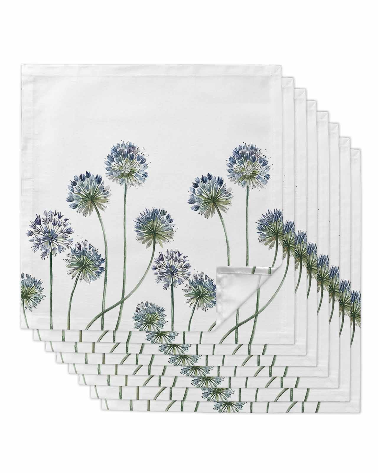 Botanical Flowers Cloth Napkins Set of 8 Reusable Dinner Napkins ...