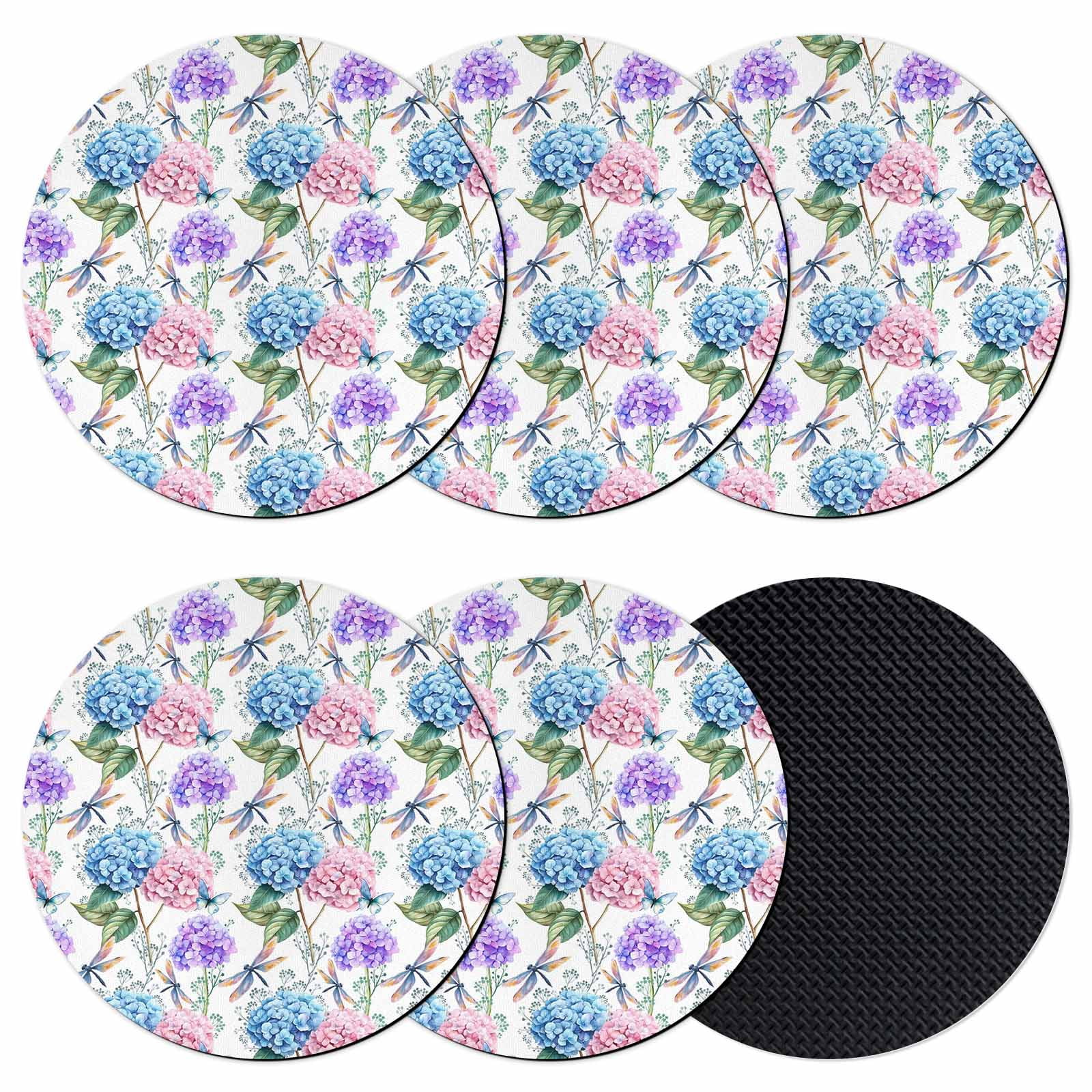 Botanical Flowers Coasters Set of 6, Absorbent Coasters for Drinks ...