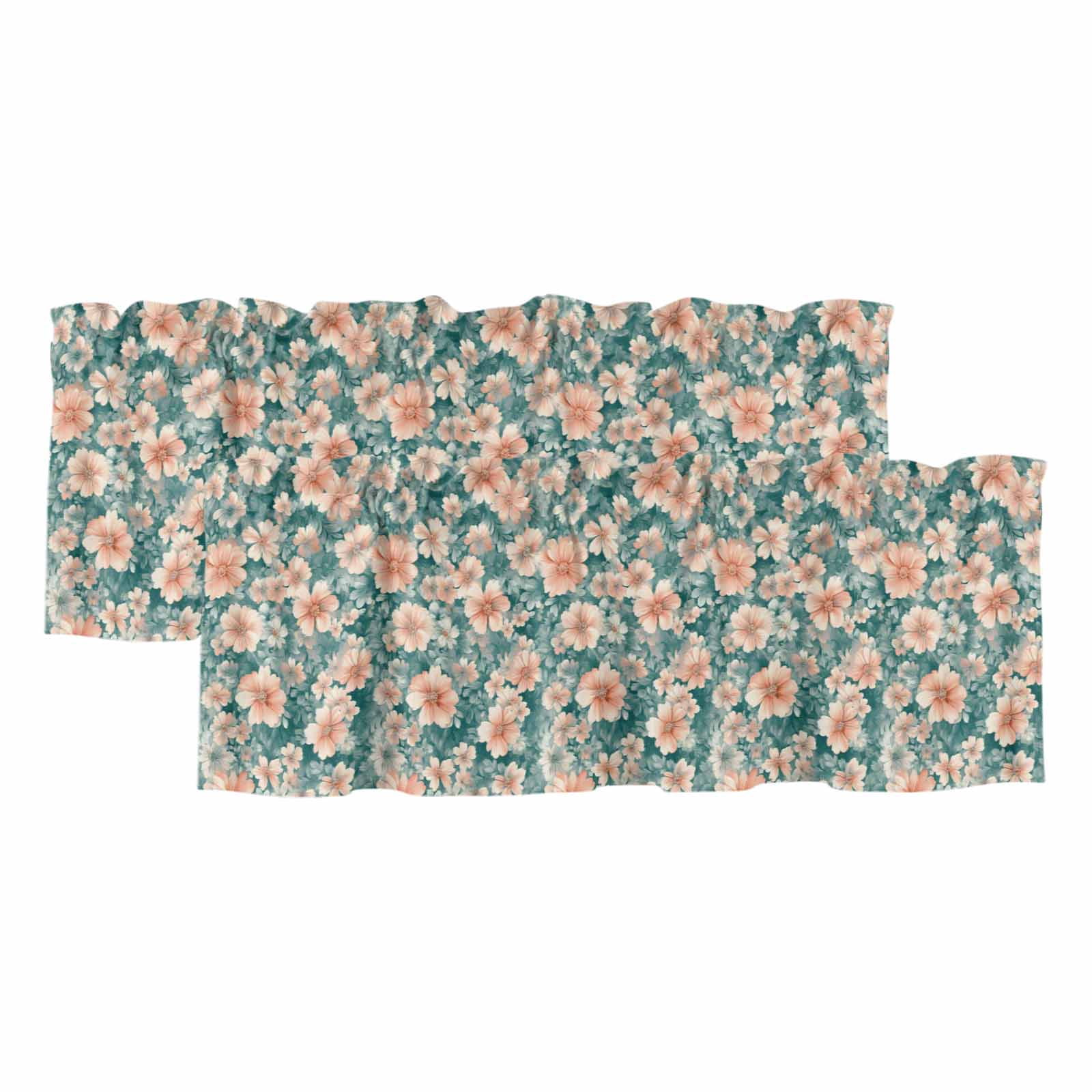 Botanical Flowers Curtain Valances for Windows, Kitchen Valance Window ...