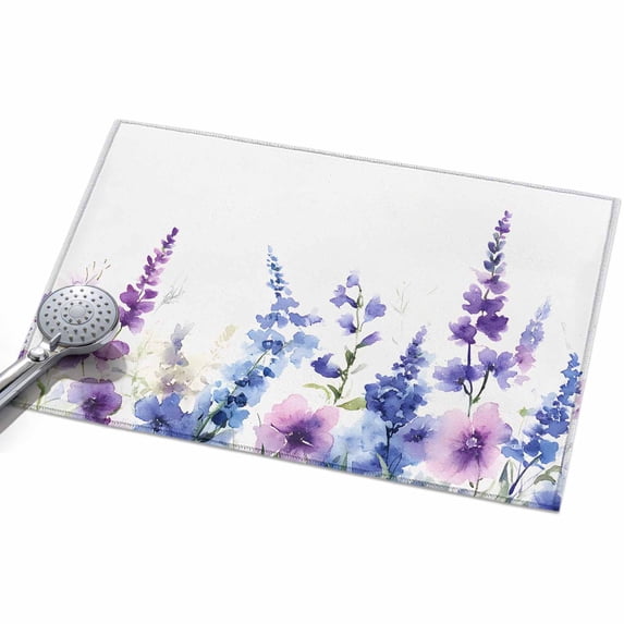 Botanical Flowers Entryway Rug 2x3ft Washable Non Slip Bathroom Rug Low ...