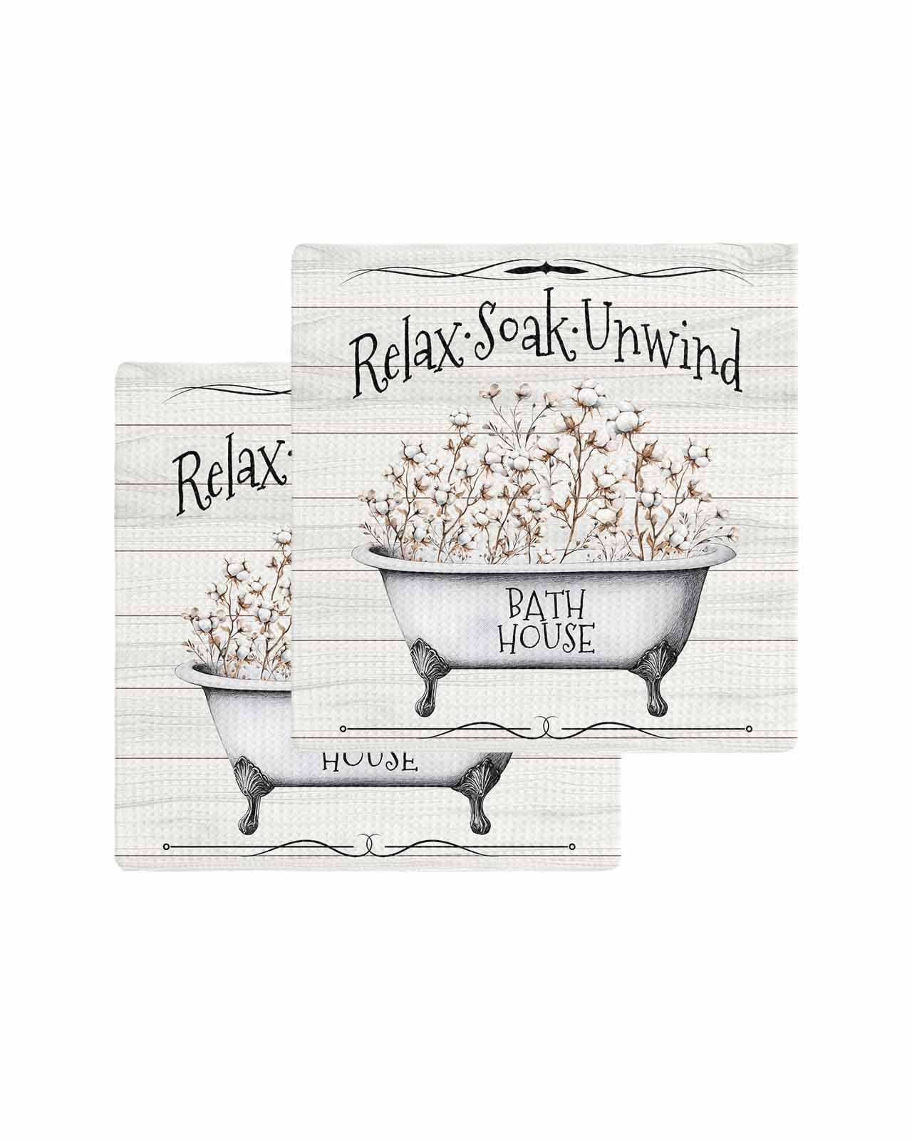 Botanical Flowers Kitchen Dish Towels for Drying Dishes Set of 2 ...