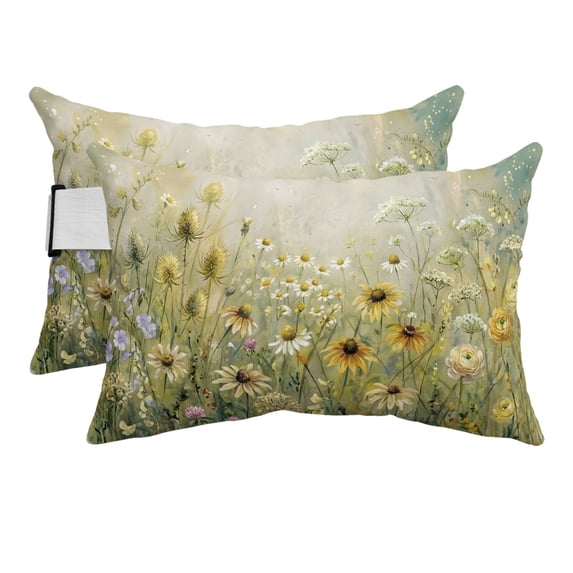 Botanical Flowers Outdoor Pillows for Chaise Lounge Chair Beach ...