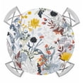 Botanical Flowers Round Tablecloth for 55-60 Inch Tables,Fitted Table ...