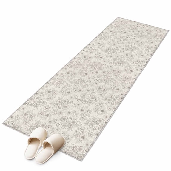 Botanical Flowers Runner Rug 2x6 Washable Kitchen Rug Non-Slip ...