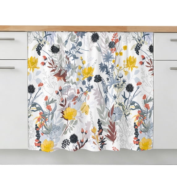 Botanical Flowers Sink Skirt 11"W x 13"L,Dustproof Under Sink Curtain ...