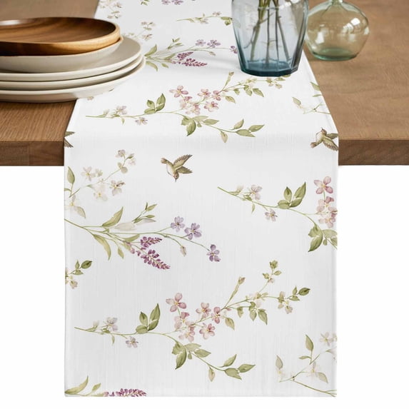 Botanical Flowers Table Runner 36 Inches,Short Dining Table Runners ...