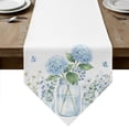 Botanical Flowers Table Runner Linen Burlap Table Runner 60 Inches Long ...