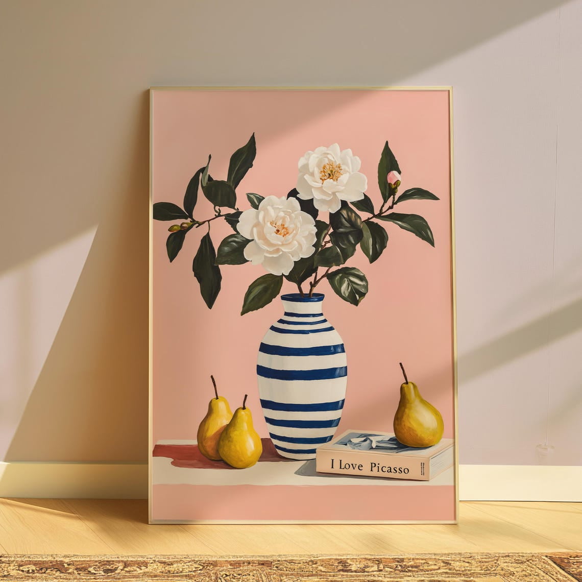 Botanical Flowers Vintage Print, Pink Vase Poster, Unframed Paper ...