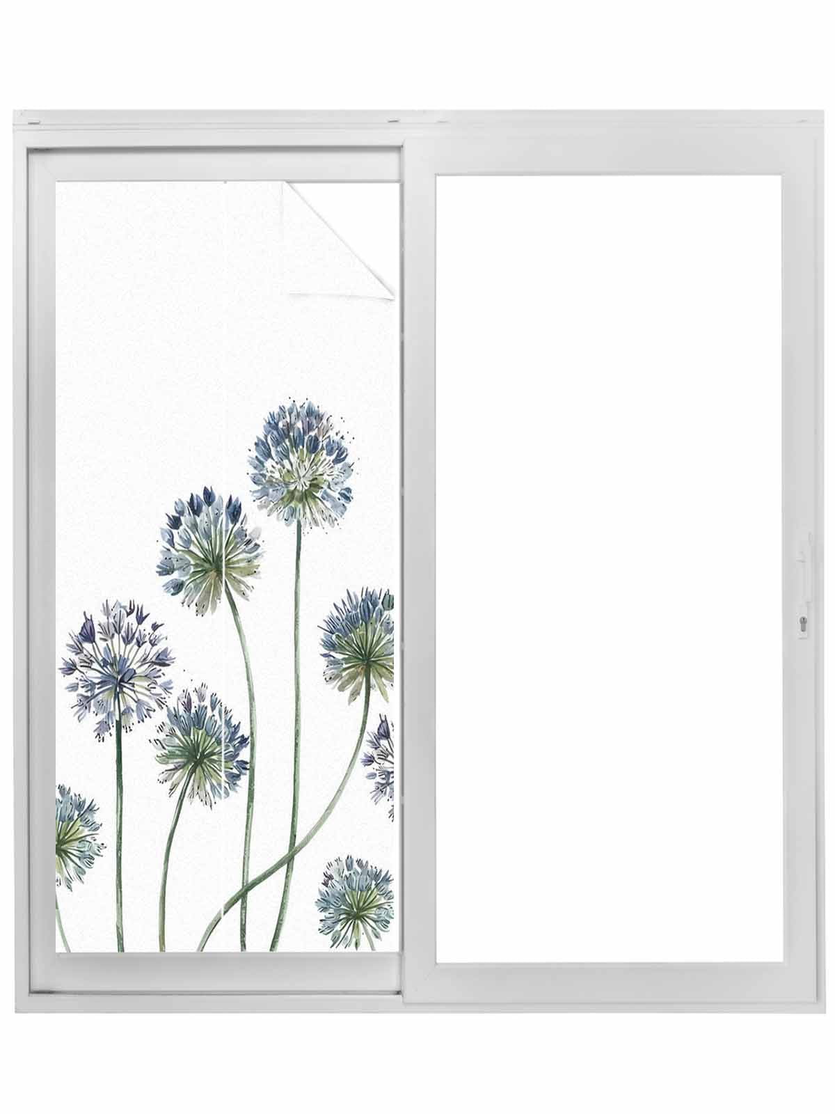 Botanical Flowers Window Privacy Film Stained Glass Window Film ...