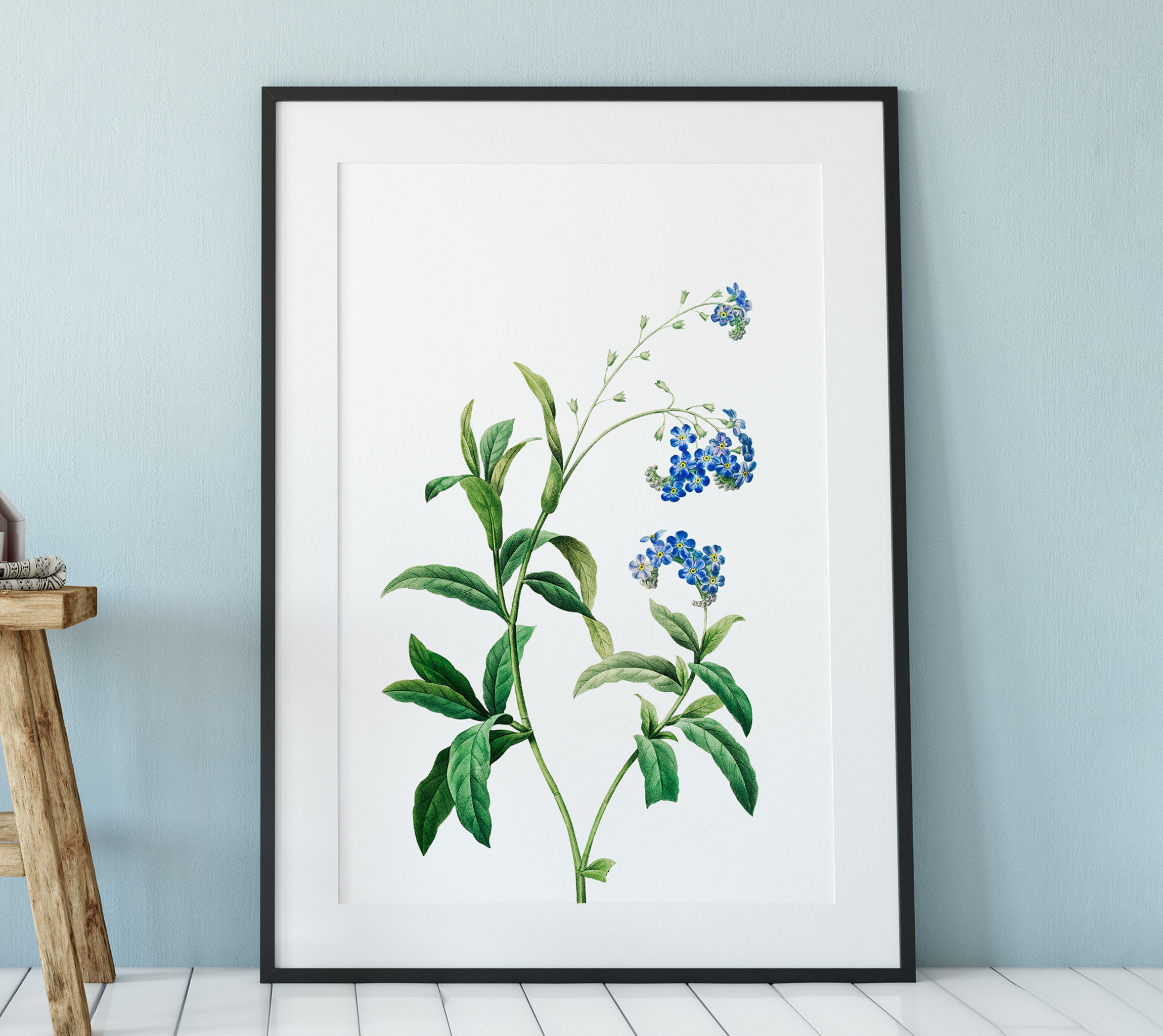 Botanical Forget-Me-Not Wall Art, Printable Wall Art, Flower Printable ...