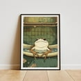 Botanical Frog Bath Wall Art, Nature Inspired Bathroom Decor, Green ...