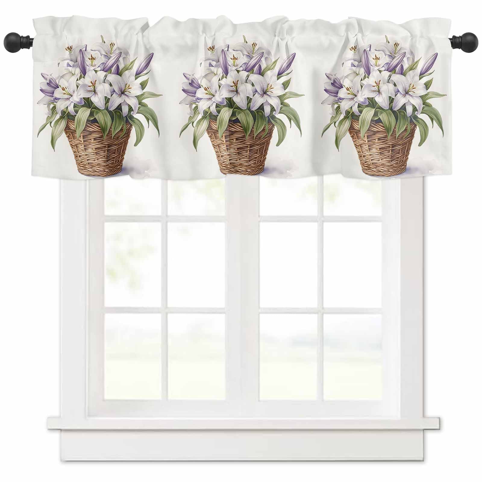 Botanical Garden Florals Valances for Windows Farmhouse Kitchen ...