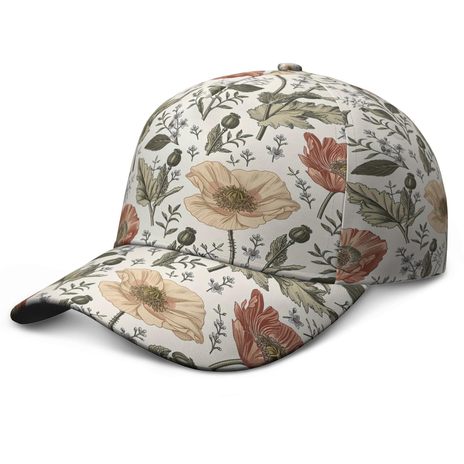 Botanical Garden Print Baseball Cap – Floral Vintage Dad Hat with ...