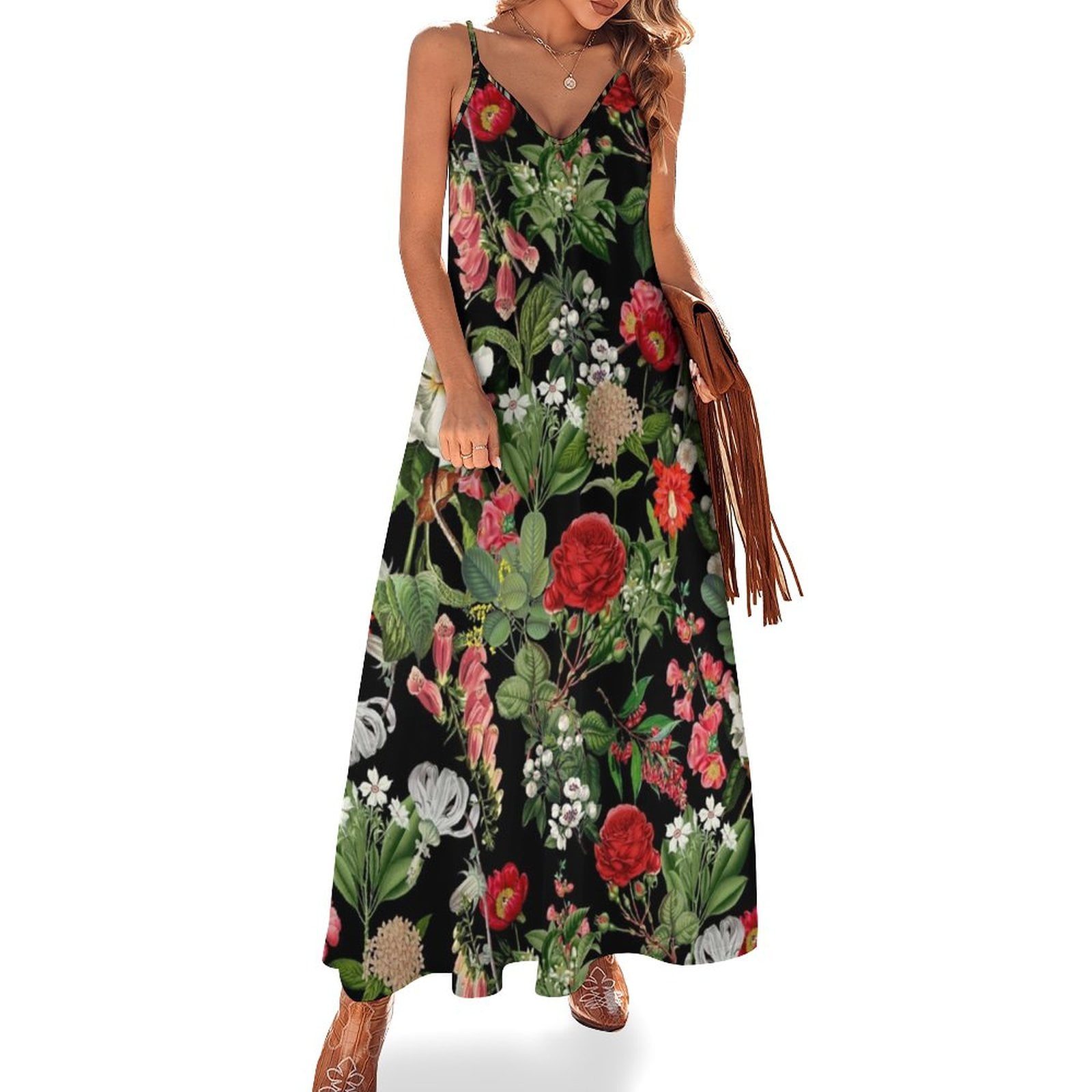 Botanical Garden Sleeveless Dress womans clothing Party dresses for ...