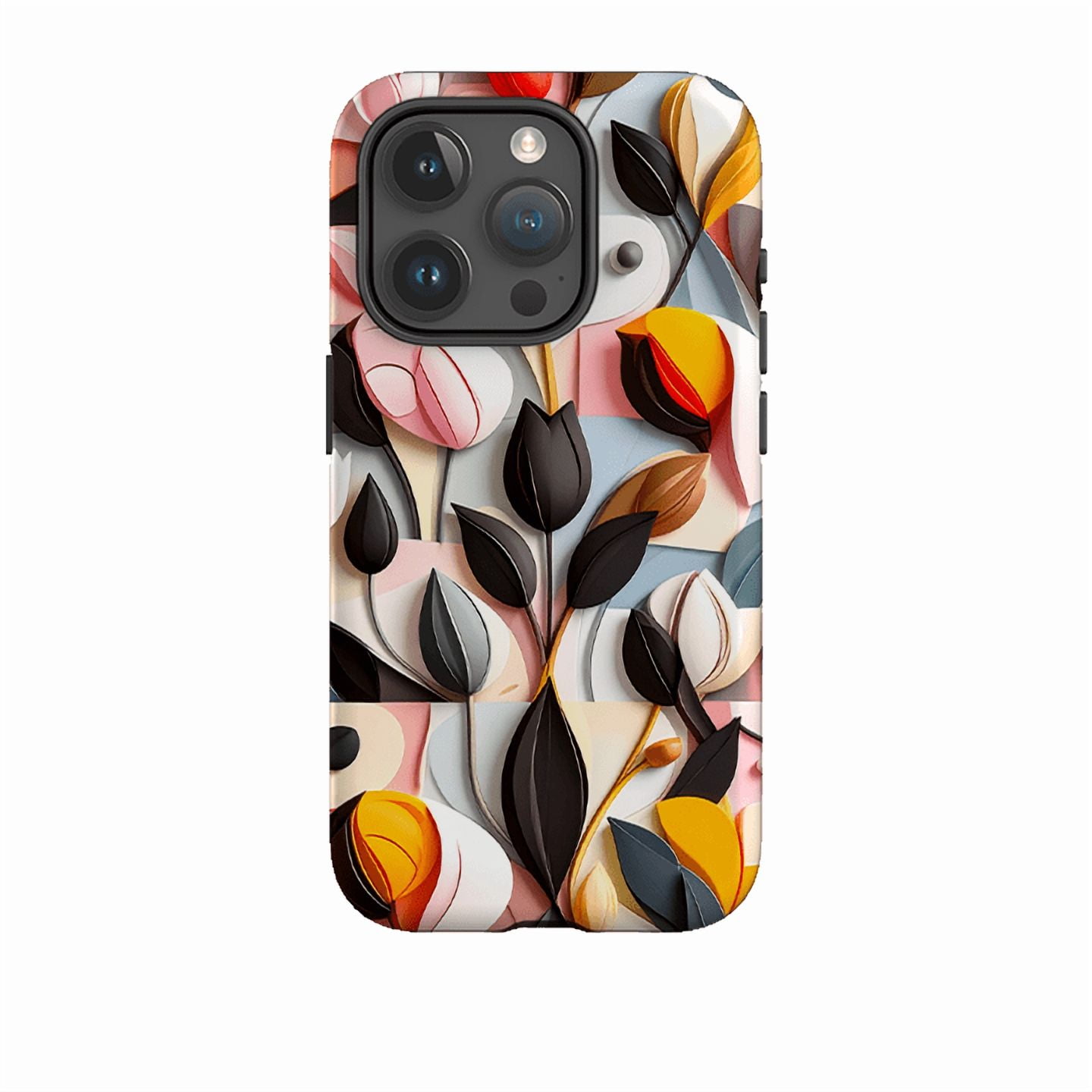 Botanical Garden Summer Tulips Phone Case for iPhone 11 12 13 14 15 16 ...