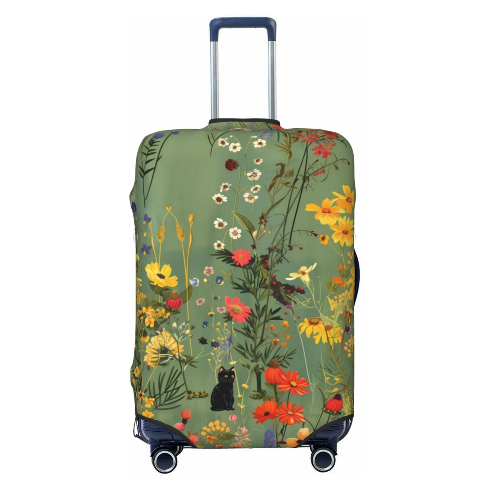Botanical Garden With Cats Luggage Cover Anti Scratch, Elastic Suitcase ...