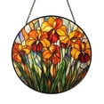 Botanical Gladiolus Round Stained Glass Suncatcher – Decorative Window ...