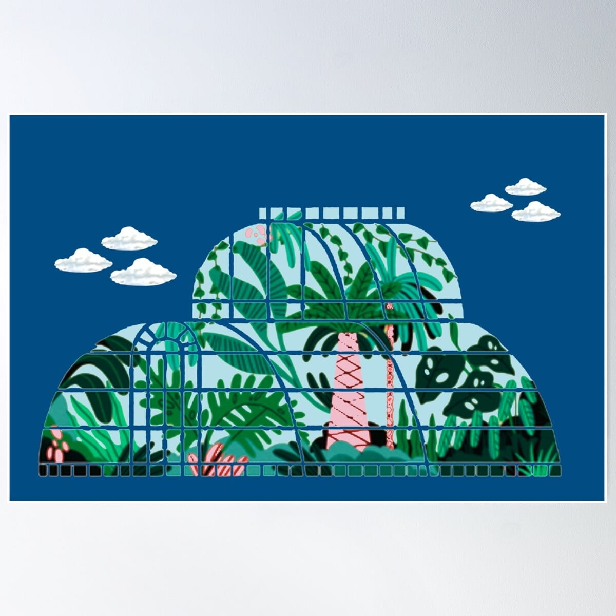 Botanical Glass House Poster Wall Art, Modern Wall Decor For Living ...