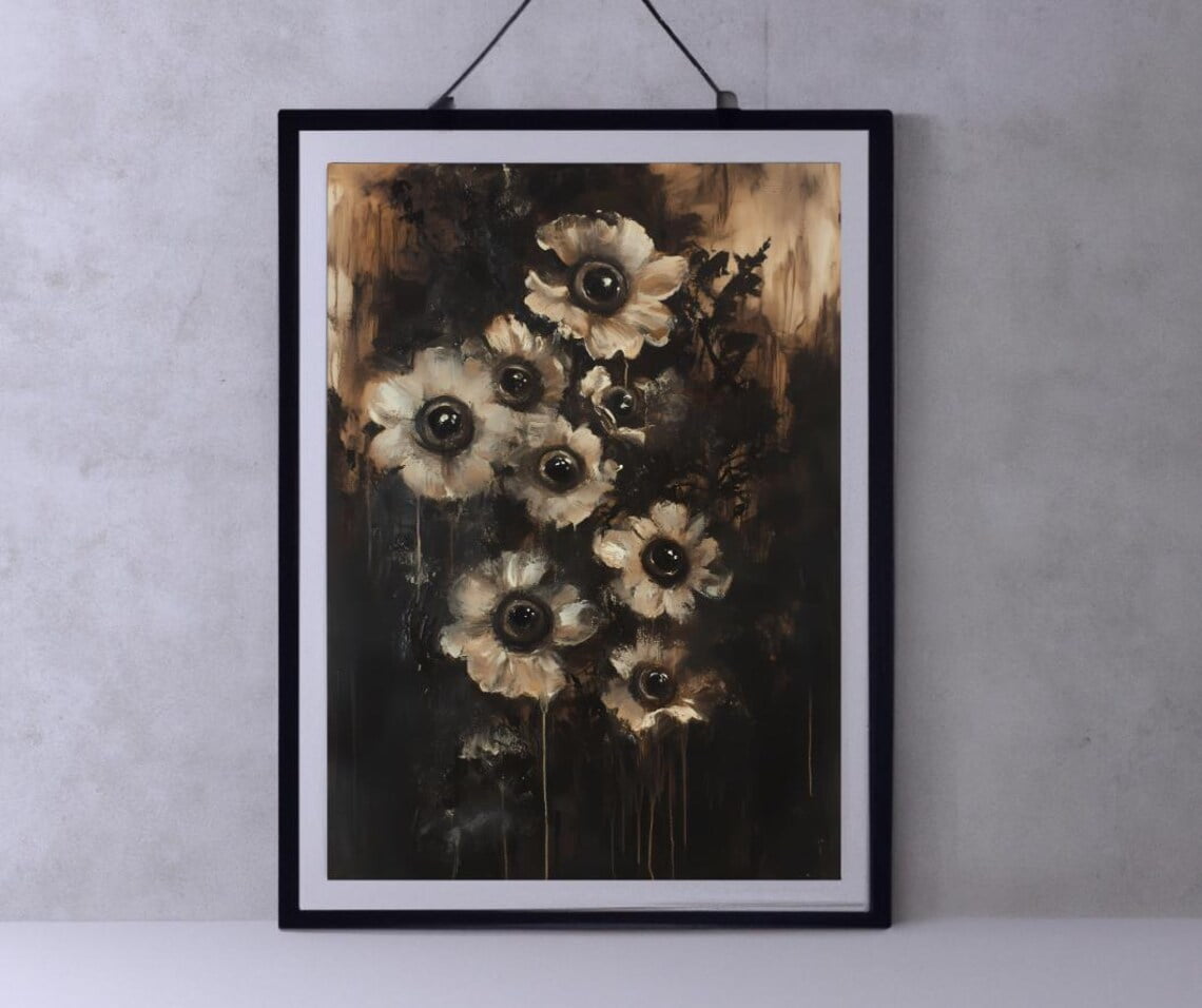 Botanical Goth Print, Victorian Gothic Home Decor, Witchy Goth Room ...