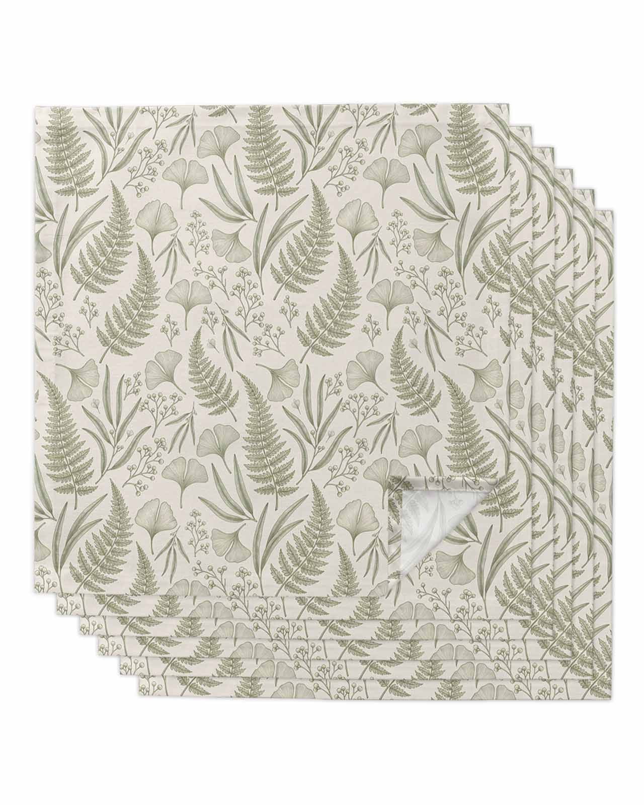 Botanical Green Cloth Napkins Set of 6 Reusable Dinner Napkins ...