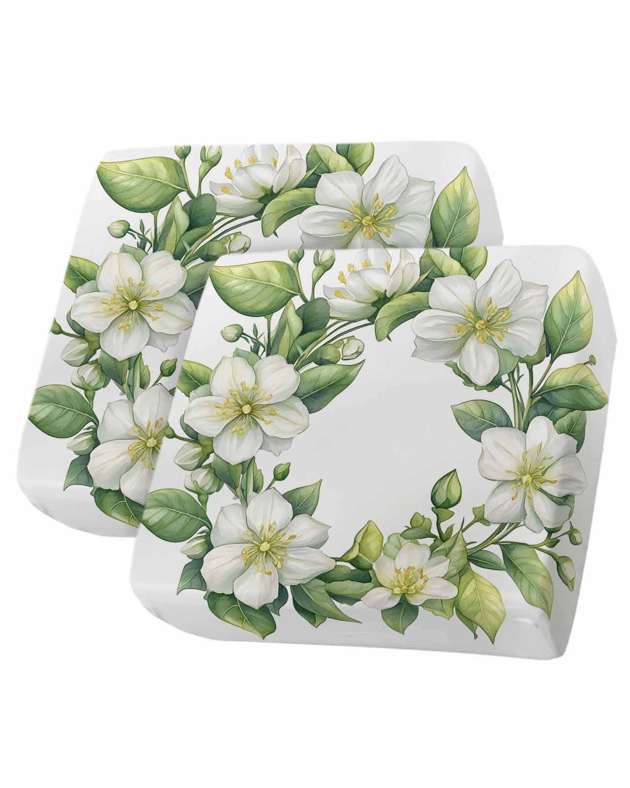 Botanical Green Spring Sofa Couch Cushion Covers Washable, Removable ...