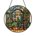 Botanical Greenhouse Garden Stained Glass Style Suncatcher Window ...