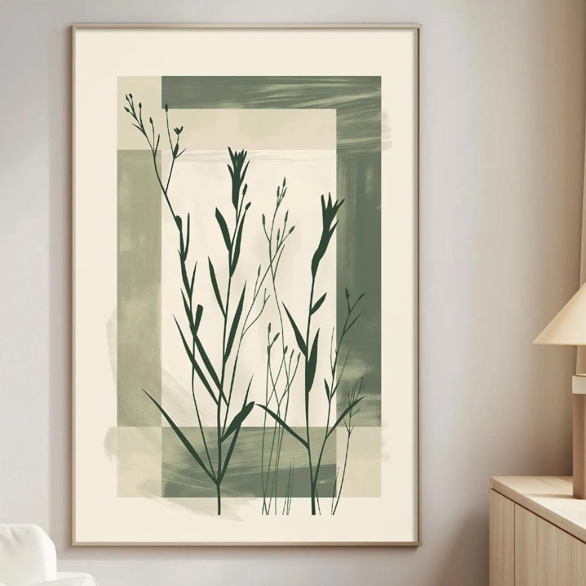 Botanical Herb Minimalist Apothecary Green Plant Illustration Neutral ...