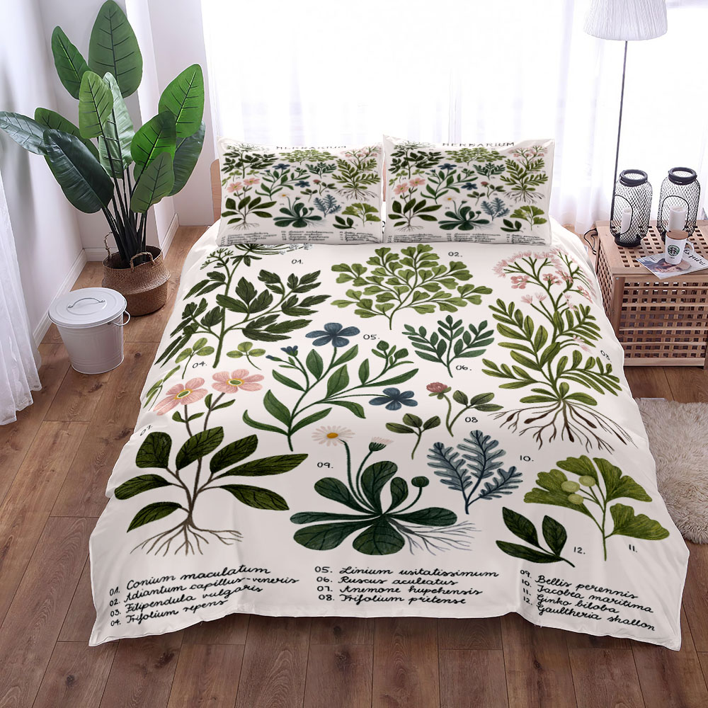 Botanical Herbarium Duvet Set King Double Full Twin Single Size Duvet ...