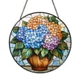 Botanical Hydrangea Window Suncatcher – Decorative Glass Style Garden ...