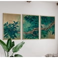Botanical Iguana Japanese Ink Art Set 3 Stretched Canvas 16x24 ...